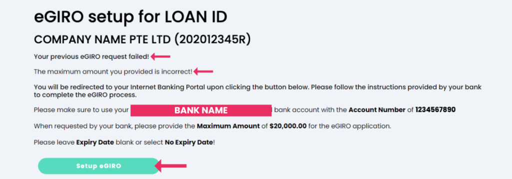 How To Set Up eGIRO For Business Loan Repayment
